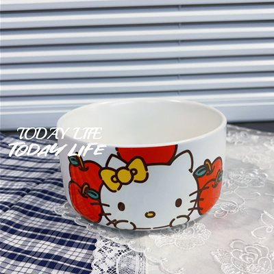 外贸尾货 HelloKitty餐具陶瓷碗  KT泡面碗大号拌饭碗可爱家用