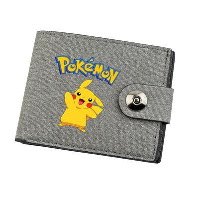 卡通钱包 动漫皮卡丘pikachu钱包男女钱包学生零钱包按扣钱包