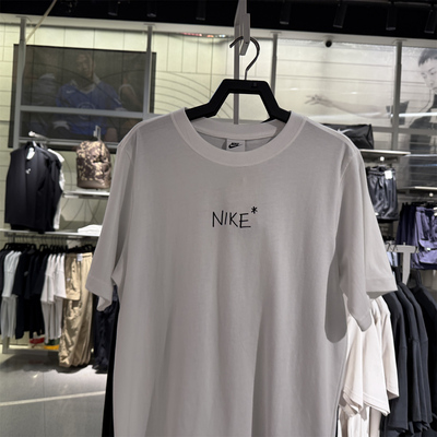 专柜正品耐克t恤女夏季运动休闲后背印花宽松纯棉短袖 II0451-100