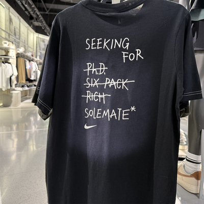 专柜正品耐克女纯棉T恤秋季新款宽松休闲舒适个性半袖NIKE II0451