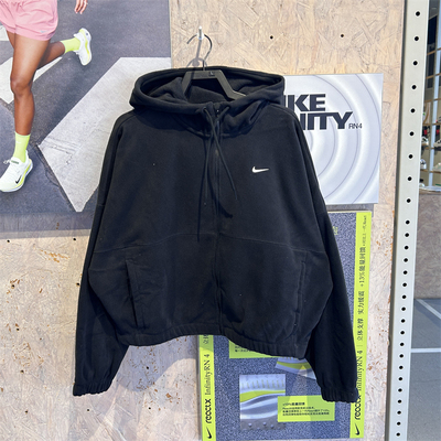 体育Nike耐克女子秋冬加绒拉链连帽休闲外套FB5639-010-110