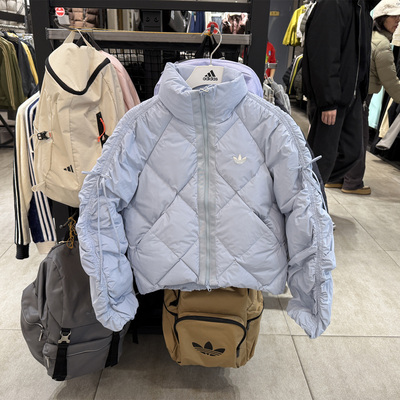 Adidas阿迪达斯三叶草蝴蝶结立领羽绒服外套KC2611 KC2612