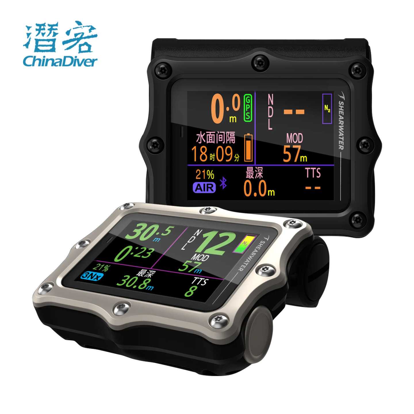 Shearwater PERDIX 3 Ti 潜水电脑表彩屏无线发射器潜水表大表盘