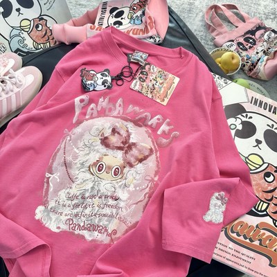 纸袋家纯棉长袖T恤女内搭