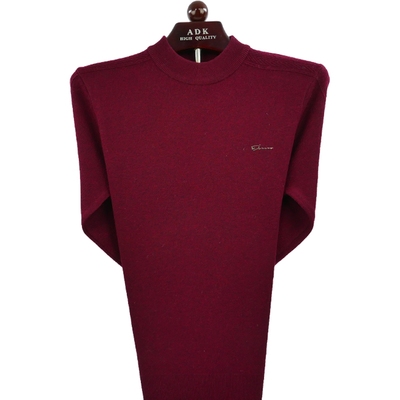 金兔男士半高领加厚纯色羊毛套衫