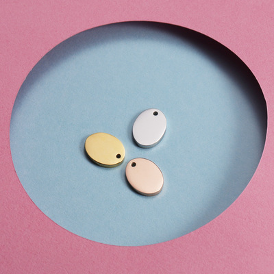 diy镜面饰品配件可刻字小吊坠