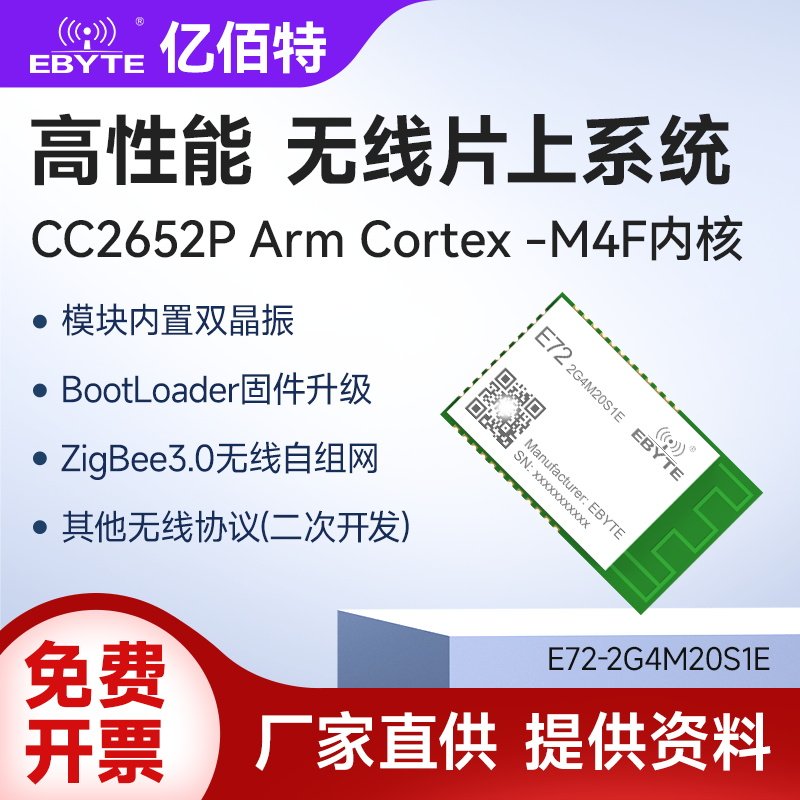 亿佰特Zigbee3.0自组网无线模块CC2652P物联网智能家居低功耗模组