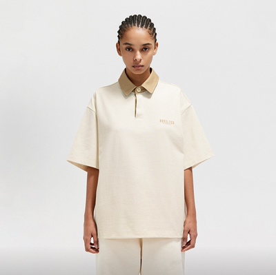 BONELESS正品男女同款情侣POLO衫半开领短袖卫衣休闲运动套头衫