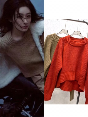 M*K 毛衣 Shaker Cashmere-Wool Sweater  圆领羊绒羊毛上衣