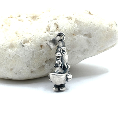 S999纯银3D硬复古泰做旧足银招财生肖鸡吊坠红黑绳男女款项链配件