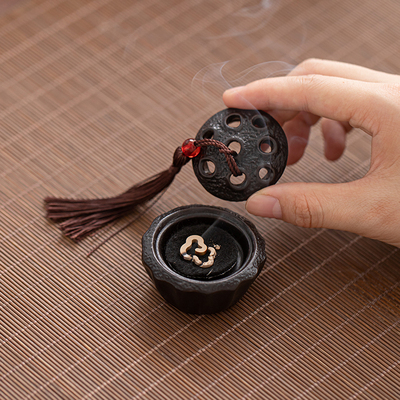 迷你款【莲蓬】无沾粉祥云香片专用盘香炉室内鹅梨帐中香薰炉摆件