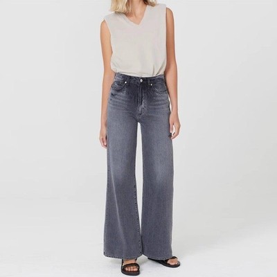 现货Citizens of Humanity COH高腰显瘦阔腿老爹拖地牛仔裤女黑蓝