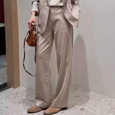 【TTDP】天天家重磅羊毛绉纱高定级西裤经典高腰窄版直筒裤0972