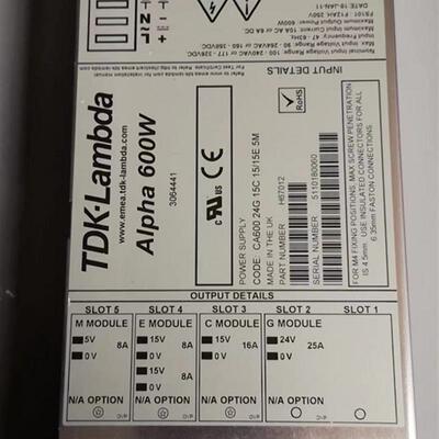 TDK-Lambda Alpha 600W 电源H67122 CA600 3.3R_MF,5A,12/12E询价