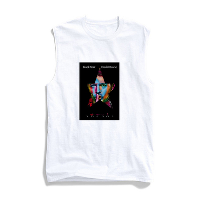 david bowie black star 大卫鲍伊 闪电标志 纯棉无袖坎肩T恤背心