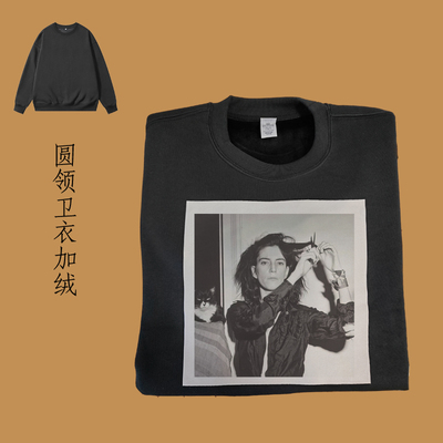 patti smith帕蒂史密斯柔软贴布印花男女文艺风加绒加厚卫衣外套