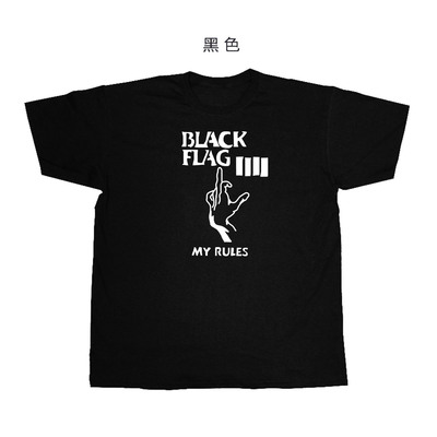 black flag punk黑旗经典复古朋克摇滚手绘设计感纯棉短袖T恤