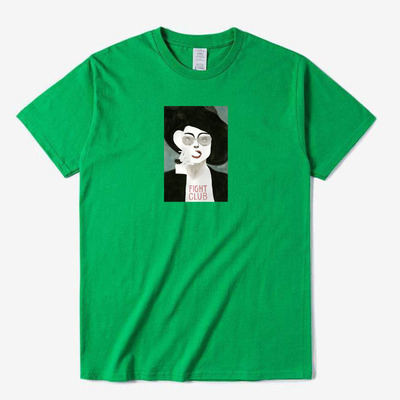 不掉色胶印复古摇滚宽松棉质T恤