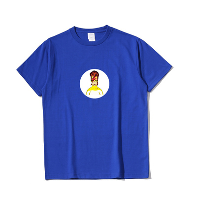 华丽摇滚贴布印花纯棉复古T恤衫