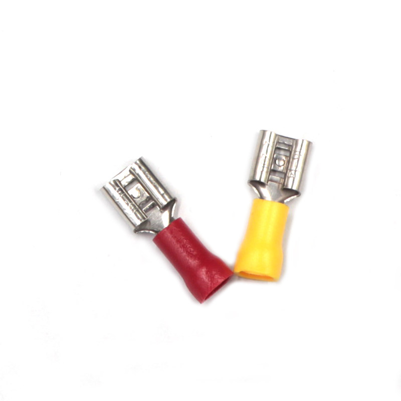 FDD2-250母预绝缘端头冷压接线端子6.3mm插簧铜线耳鼻子 1000只_虎窝淘