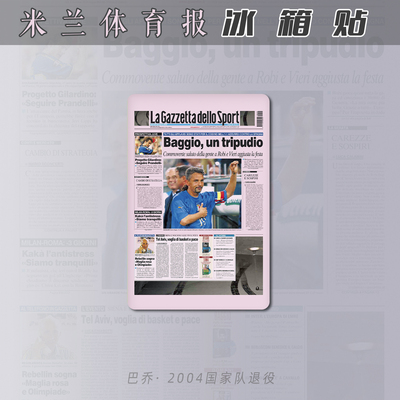 冰箱贴巴乔2004意大利国家队退役