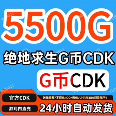 PUBG绝地求生gb5500G币充值CDK兑换码吃鸡商店pubgG币