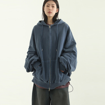 localmansion韩代做旧拉链帽衫