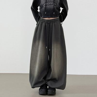 Localmansion韩代松紧腰宽松长裤