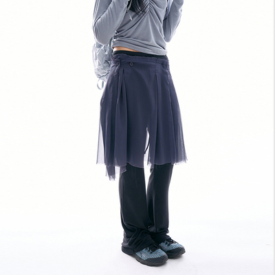 Raucohouse韩代薄款雪纺毛边纱裙