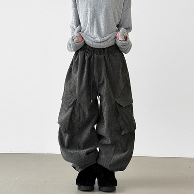 Localmansion韩代松紧腰工装裤