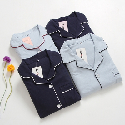 春秋纯棉情侣休闲宽松大码睡衣