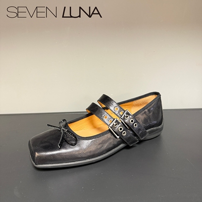 SEVEN LUNA~国内正品春夏法式晚晚风玛丽珍鞋平底单鞋女SLA33