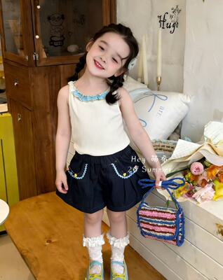 现货·萌希·童装女童套装2026新款衣服婴儿女宝宝牛仔短裤6991