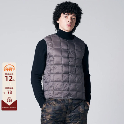 TAION 25秋冬新品 日系白鸭绒保暖可收纳圆领轻便羽绒马甲背心