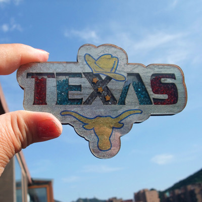 美国当地购买冰箱贴 德州 多款独特结构镂空 UNIVERSITY OF TEXAS