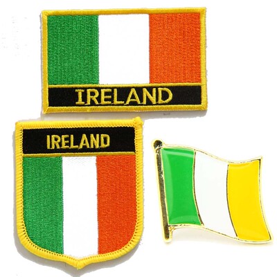 012 Ireland FLAG PIN PATCH 爱尔兰国旗布贴 背胶刺绣臂章 徽章