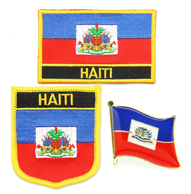 海地国旗布贴背胶徽章肩章
