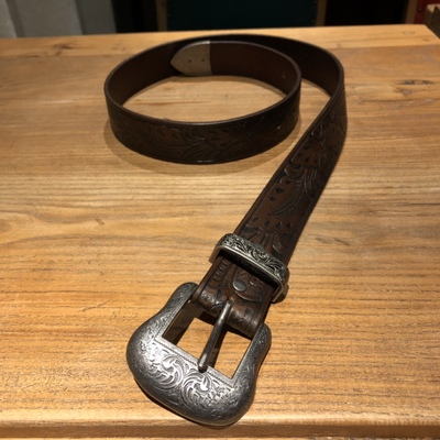 机车美式复古唐草宽度33mm腰带