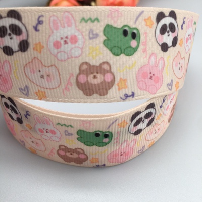 25mm新款卡通印花罗纹织带diy