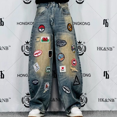 宽松休闲时尚百搭痞帅直筒裤