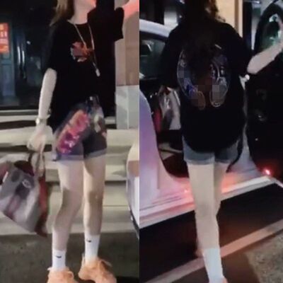 发9375大爱美依缘2024夏季新款韩版黑色宽松半袖休闲短裤印花时尚