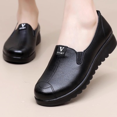 久穿不累脚女鞋皮鞋老人单鞋