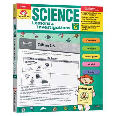 英文原版 科学研究探索系列练习册 六年级 Science Lessons and Investigations, Grade 6 TE儿童图书