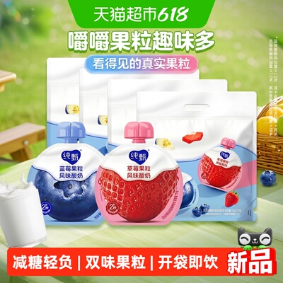 纯甄草莓蓝莓果粒酸奶