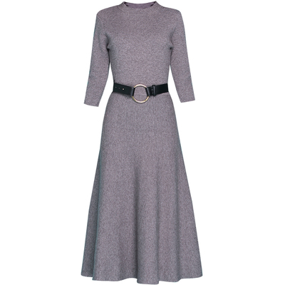 黑色丝光小香风针织连衣裙赫本