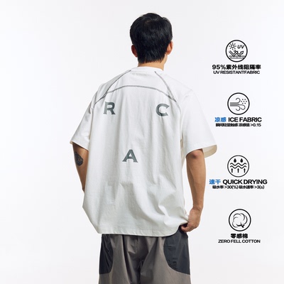 REOCHA热呈26春夏新款索罗娜速干t恤男运动户外印花拼色插肩短袖