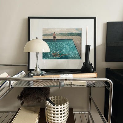 《池畔双影》现代简约客厅装饰画小众艺术餐厅挂画北欧风玄关壁画