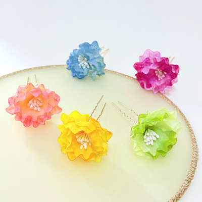 新款糖果色古装多色花朵汉服发簪