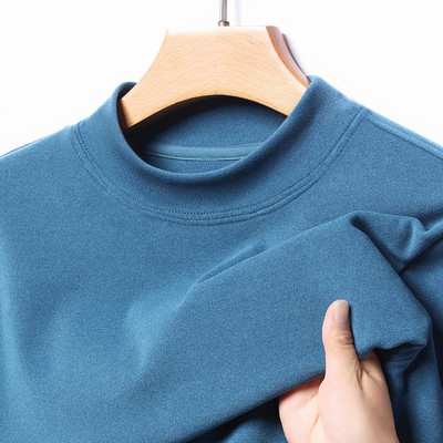 广凡阳德绒卫衣男半高领双面绒打底衫秋冬新款百搭男上衣长袖t恤