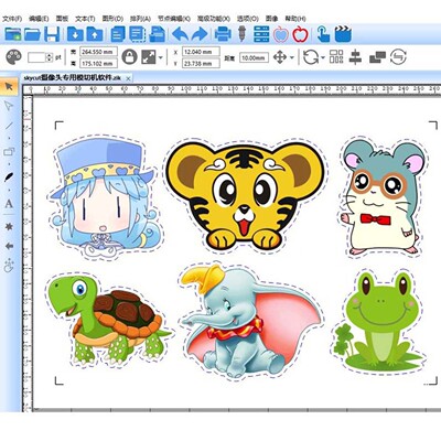skycut模切机软件巡边轮廓排版